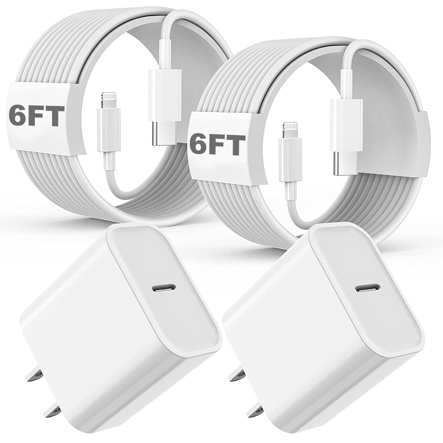 Apple MFi Certified 20W USB C Quick Charger - 4 Pack for iPhone 14, 13, 12, 11, Pro Max, XR, XS ...