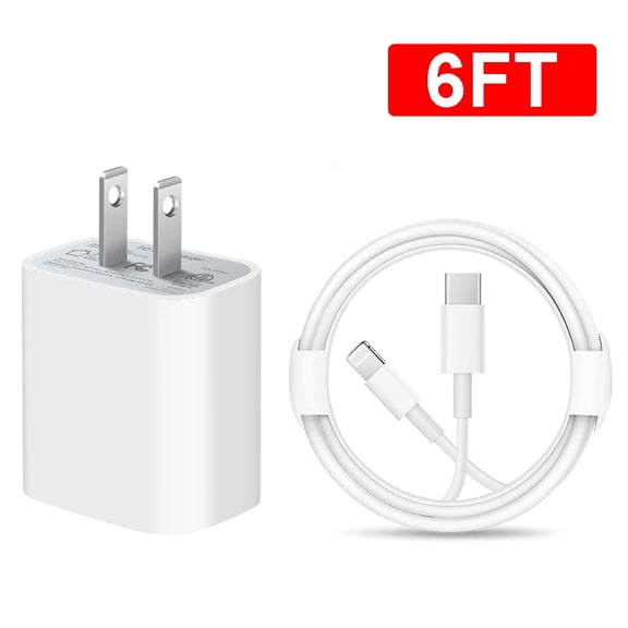 iPhone Fast Charger 3+3Pack 20W USB C Wall Charger with 6FT Fast ...