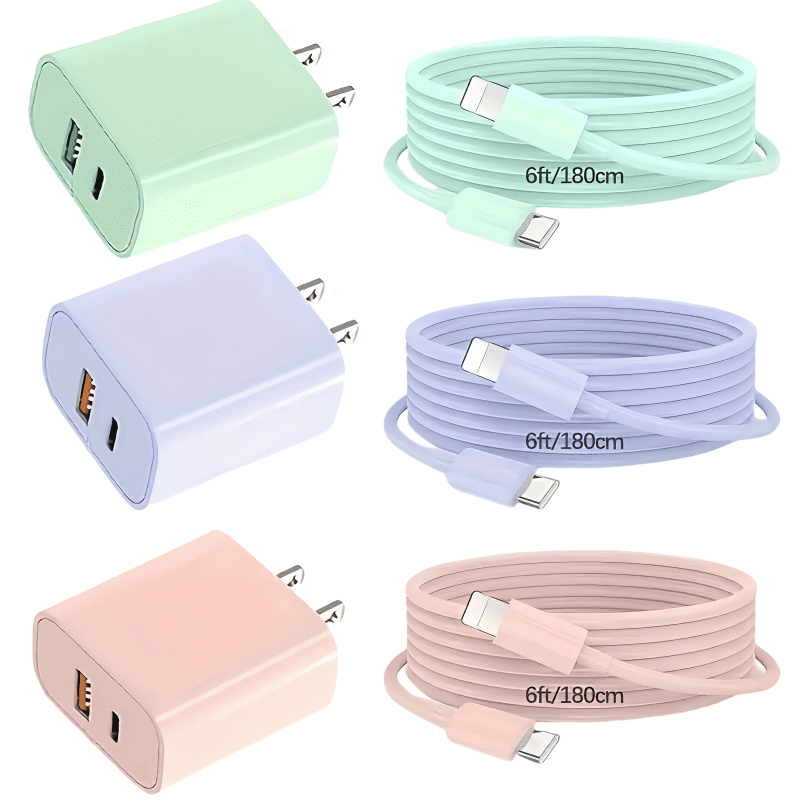 For iPhone 14 13 Charger Fast Charging 3Pack USB C and USB A Port ...