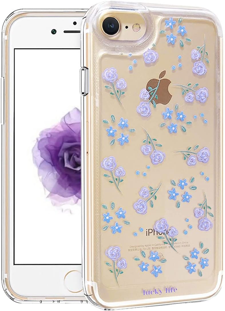 for iPhone 14 Case Clear with Design Flower Cute Protective Aesthetic ...
