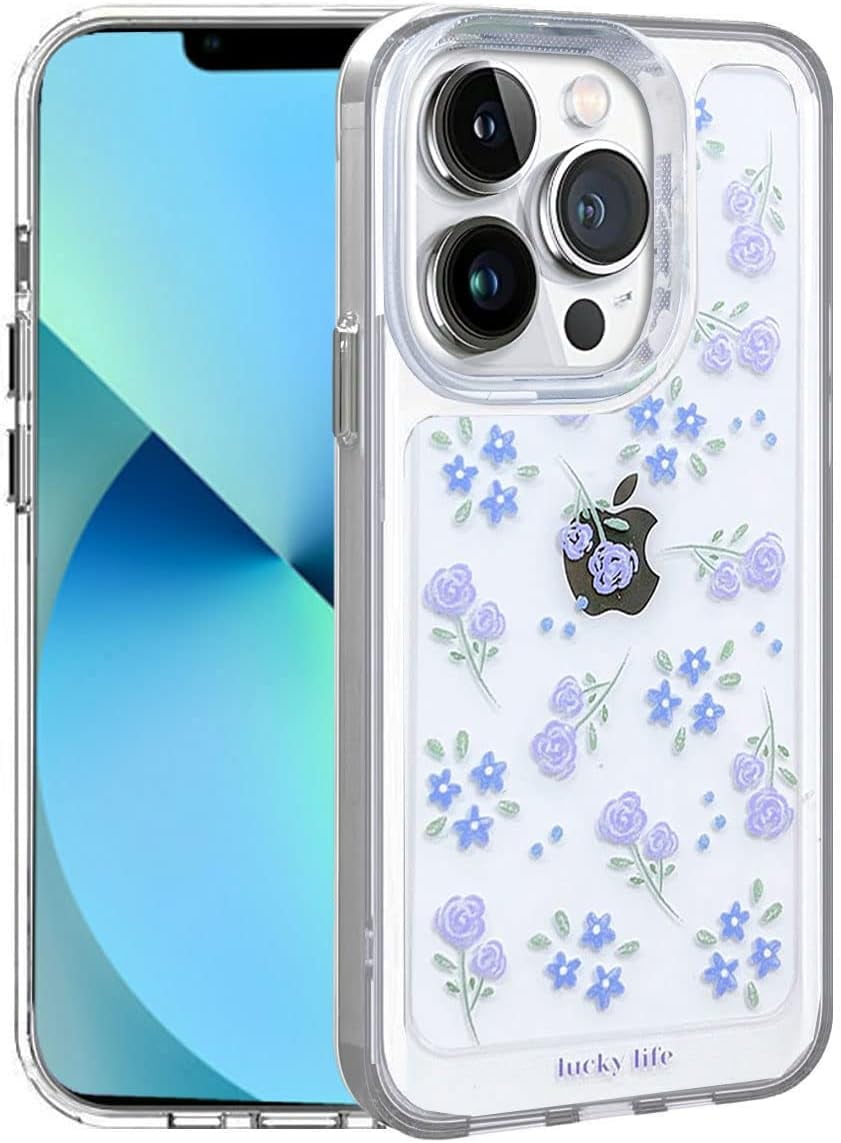 for iPhone 14 Case Clear with Design Flower Cute Protective Aesthetic ...