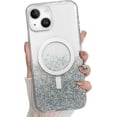 for iPhone 14 Case, Sparkly Glitter Bling Back, Magnetic Support for ...