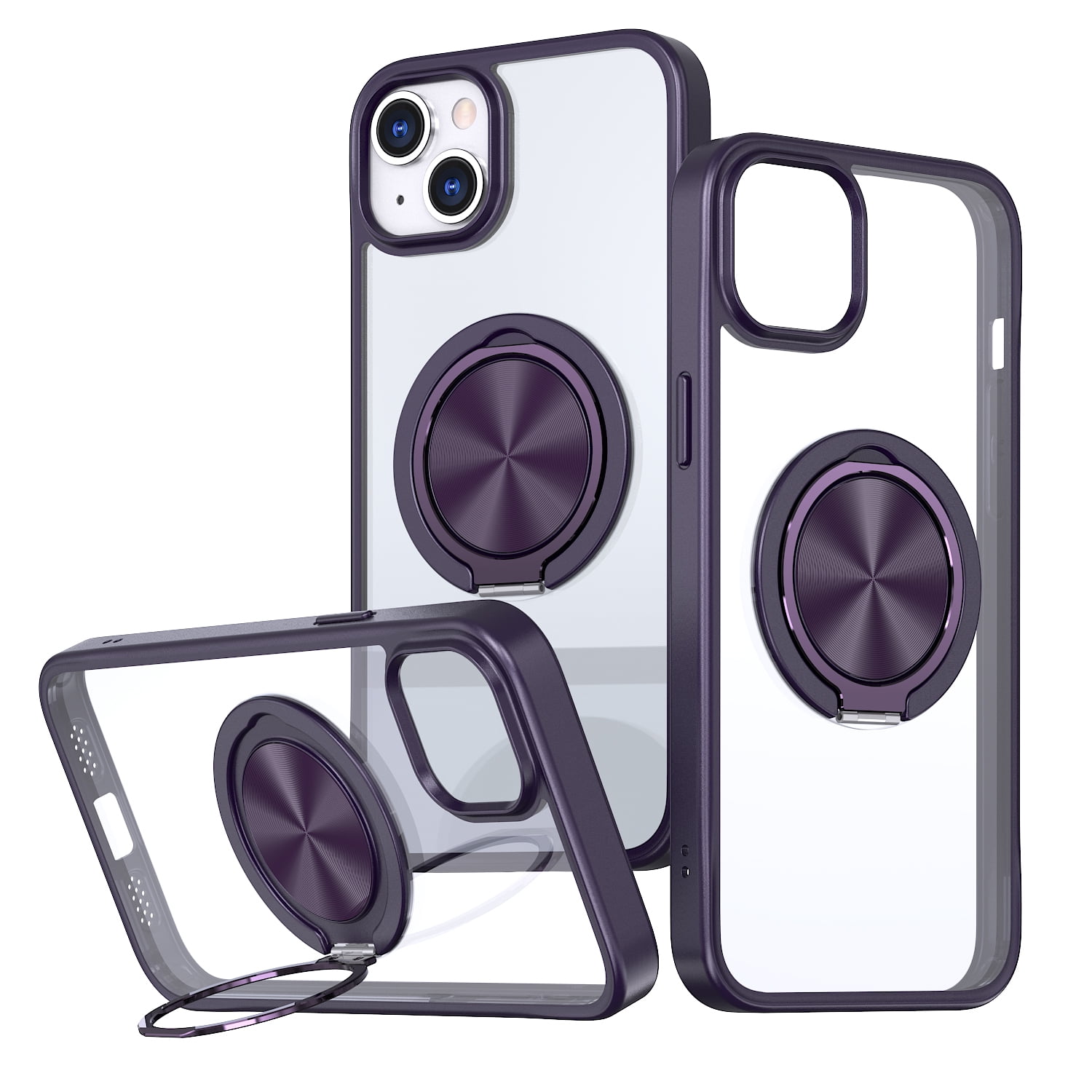 for iPhone 14 Clear Case with Stand, Invisible Ring Magnetic ...