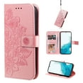 for iPhone 14 Girls Women Floral Embossed Wallet Folio Flip Case ...