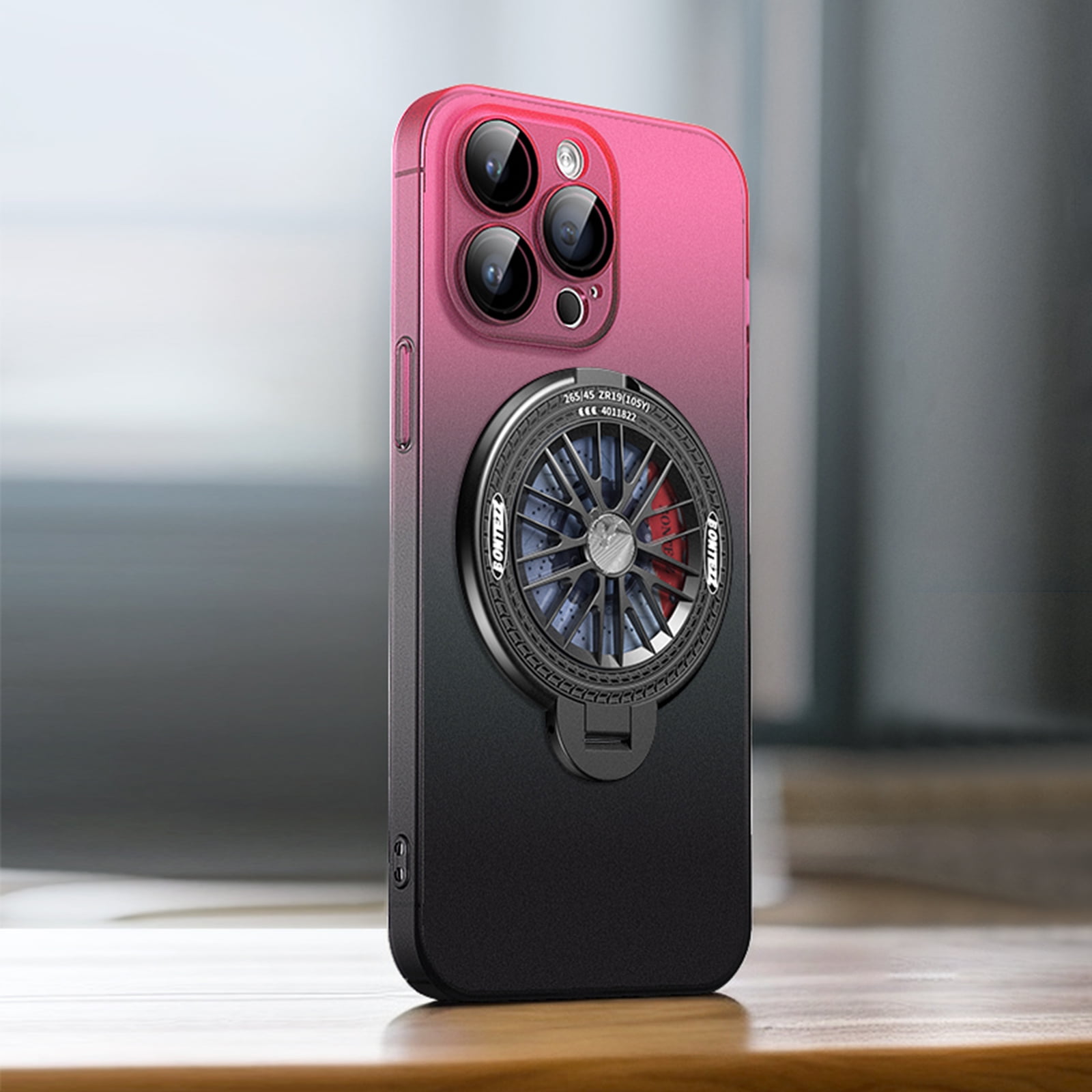 for iPhone 14 Gradient Case with Full Camera Lens Protector, [Rotating ...