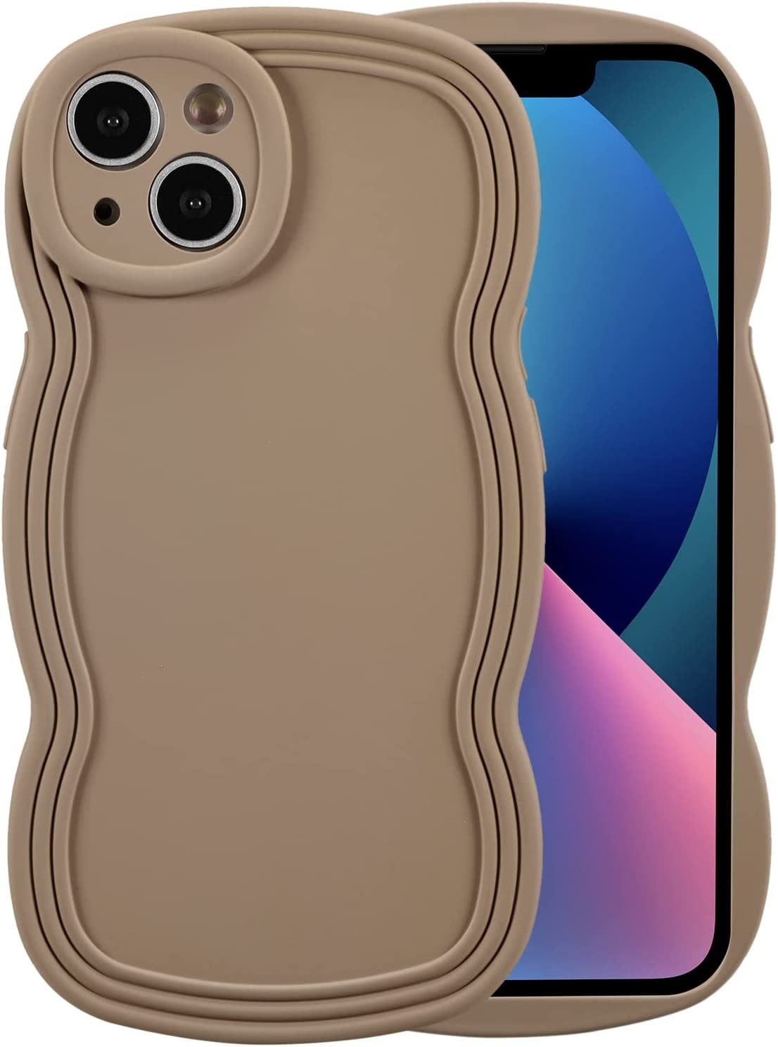 for iPhone 14 Plus Case 6.7 Inch Curly Wave Frame Phone Case Cute ...