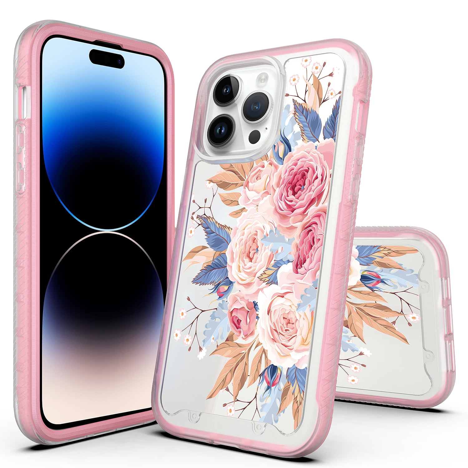 iPhone 14 Plus Case, Rosebono Hybrid Graphic Design Pattern Hard Back ...