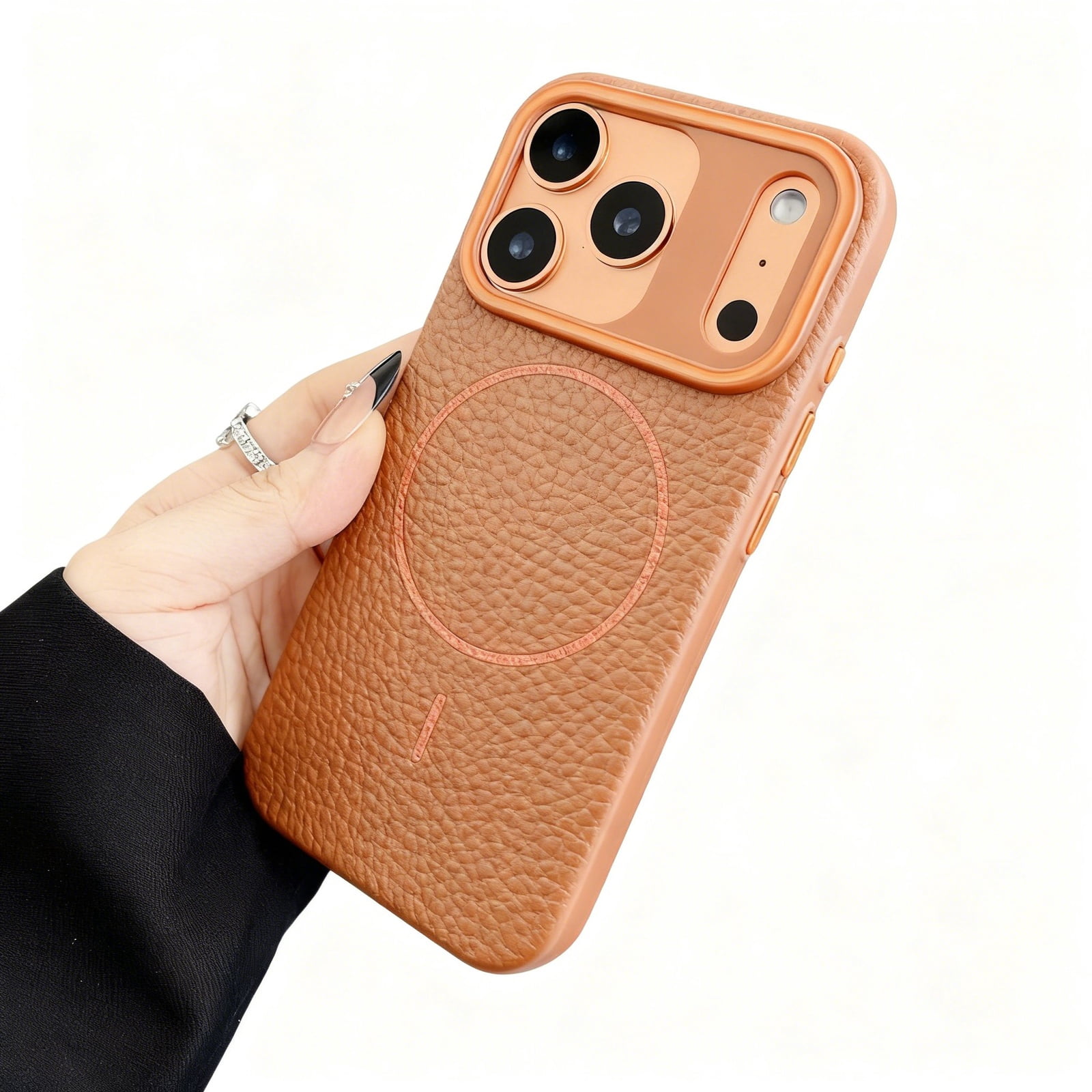 For iPhone 14 Plus Phone Case,Compatible With Wireless Charging,Lychee ...