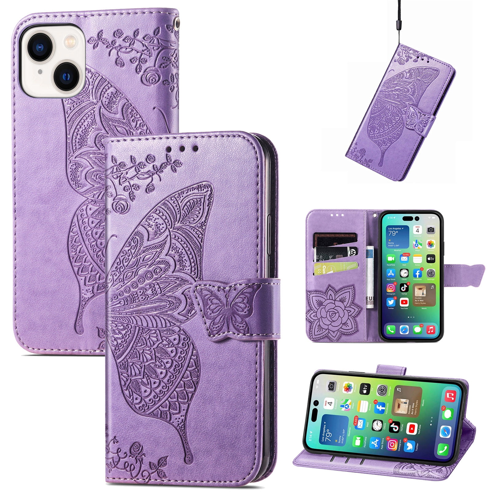 iPhone 14 Plus Wallet Case,TECH CIRCLE Folio Flip Case Magnetic Closure ...