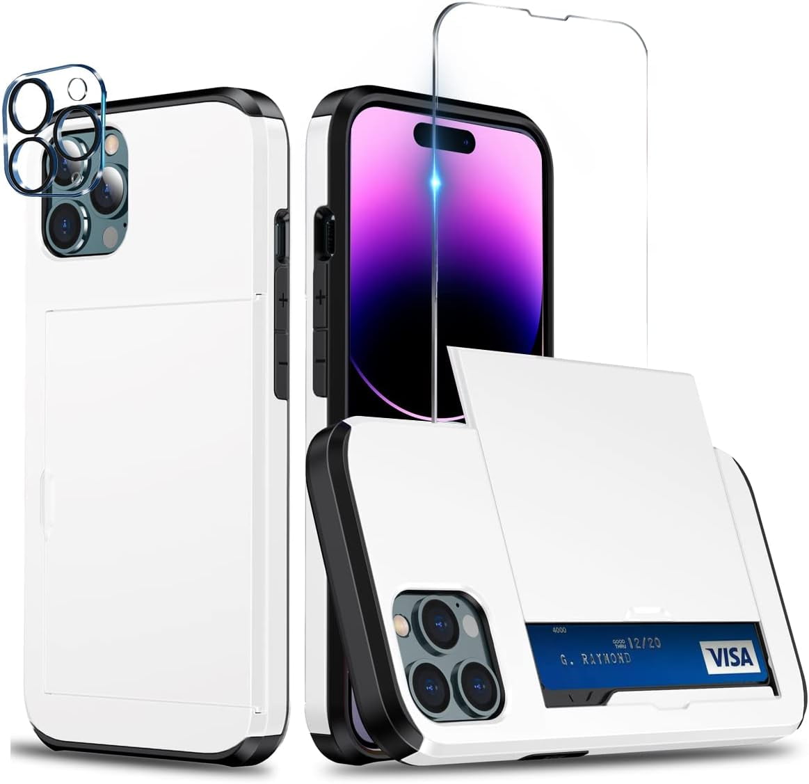 for iPhone 14 Pro Case Card Holder Slot 6.1 inch Wallet Slim Phone ...