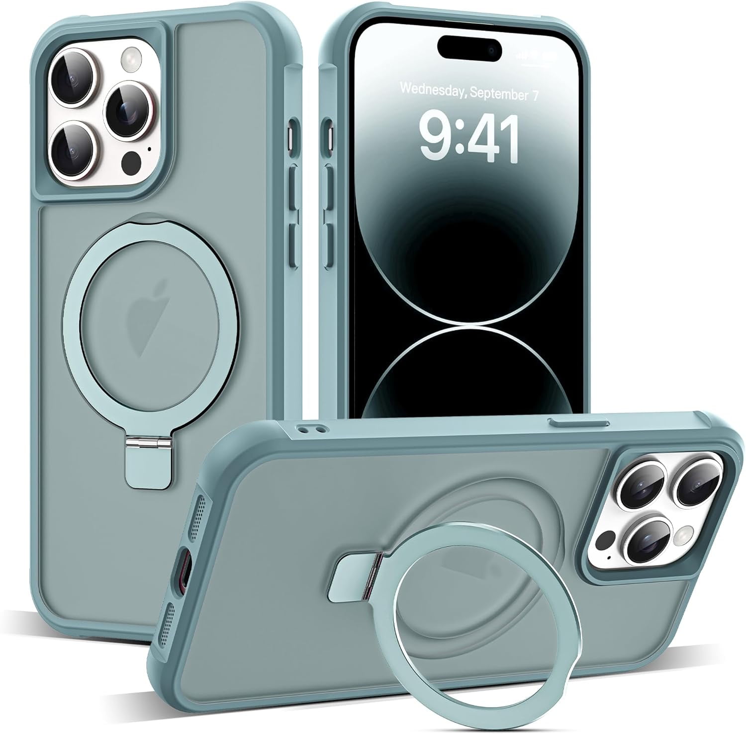 for iPhone 14 Pro Case with Invisible Magnetic Ring Stand Translucent iPhone 14 Pro Phone Case 6 ...