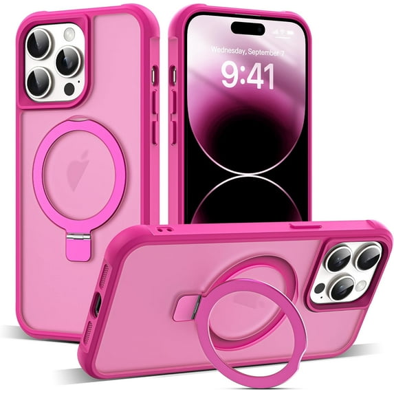 for iPhone 14 Pro Case with Invisible Ring Stand Translucent iPhone 14 ...