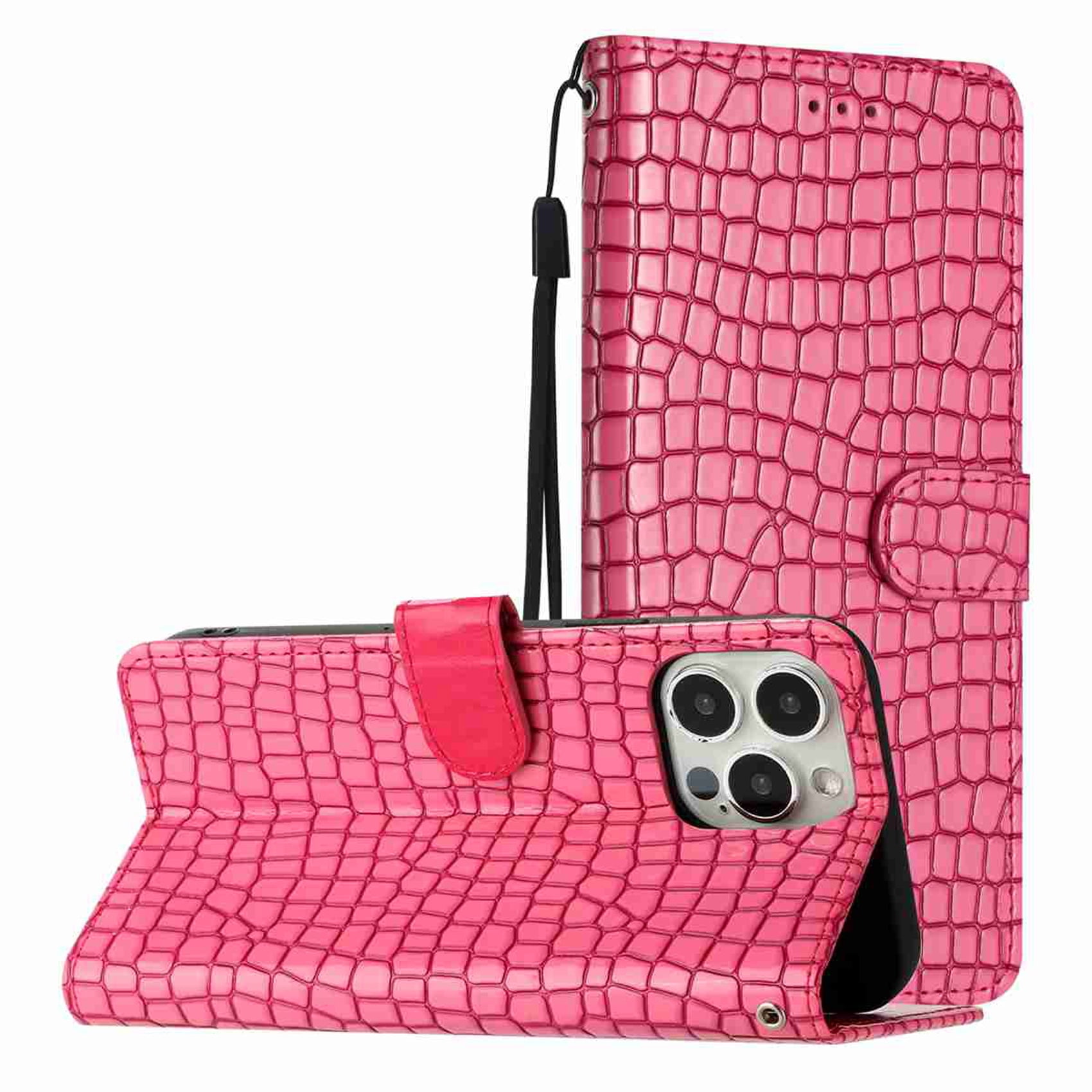 for iPhone 14 Pro Crocodile Texture Faux Leather Wallet Case, with ...