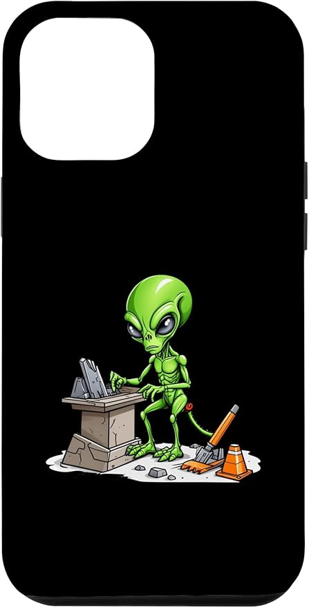 iPhone 14 Pro Max Alien Chiseling Stone Block With Construction Tools ...