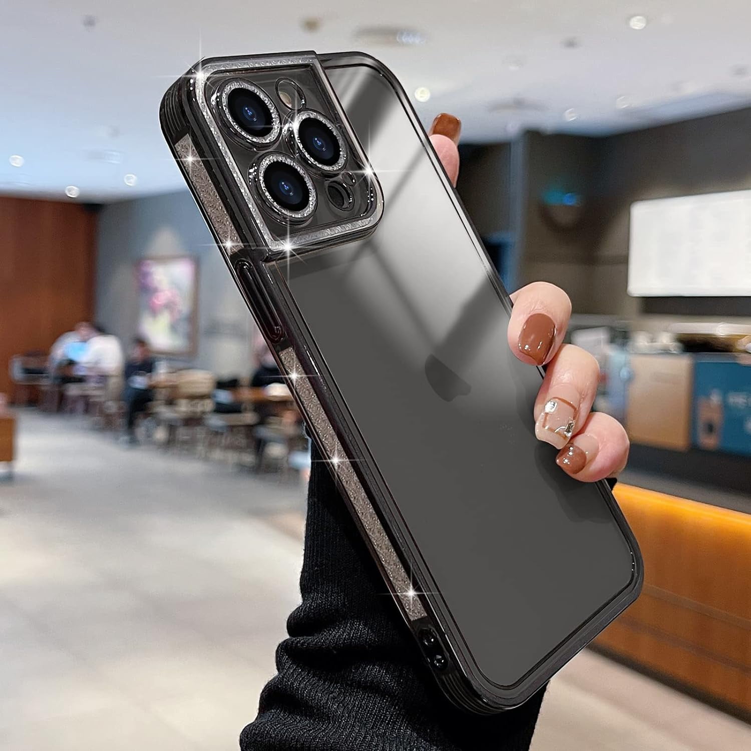 iPhone 14 Pro Max Case [Crystal Clear] Cute Women Girls Glitter Pattern ...