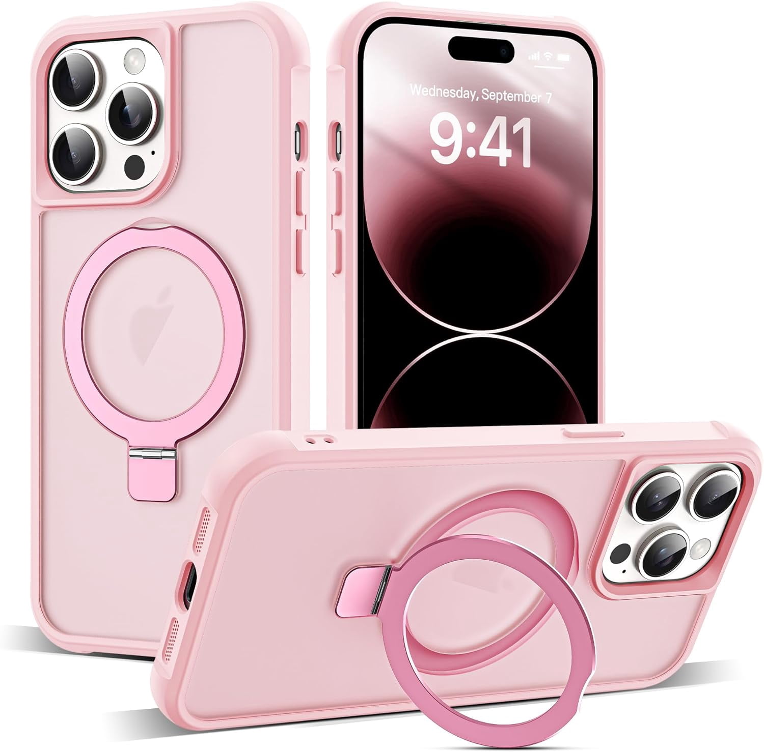 for iPhone 14 Pro Max Case with Invisible Ring Stand Translucent iPhone ...