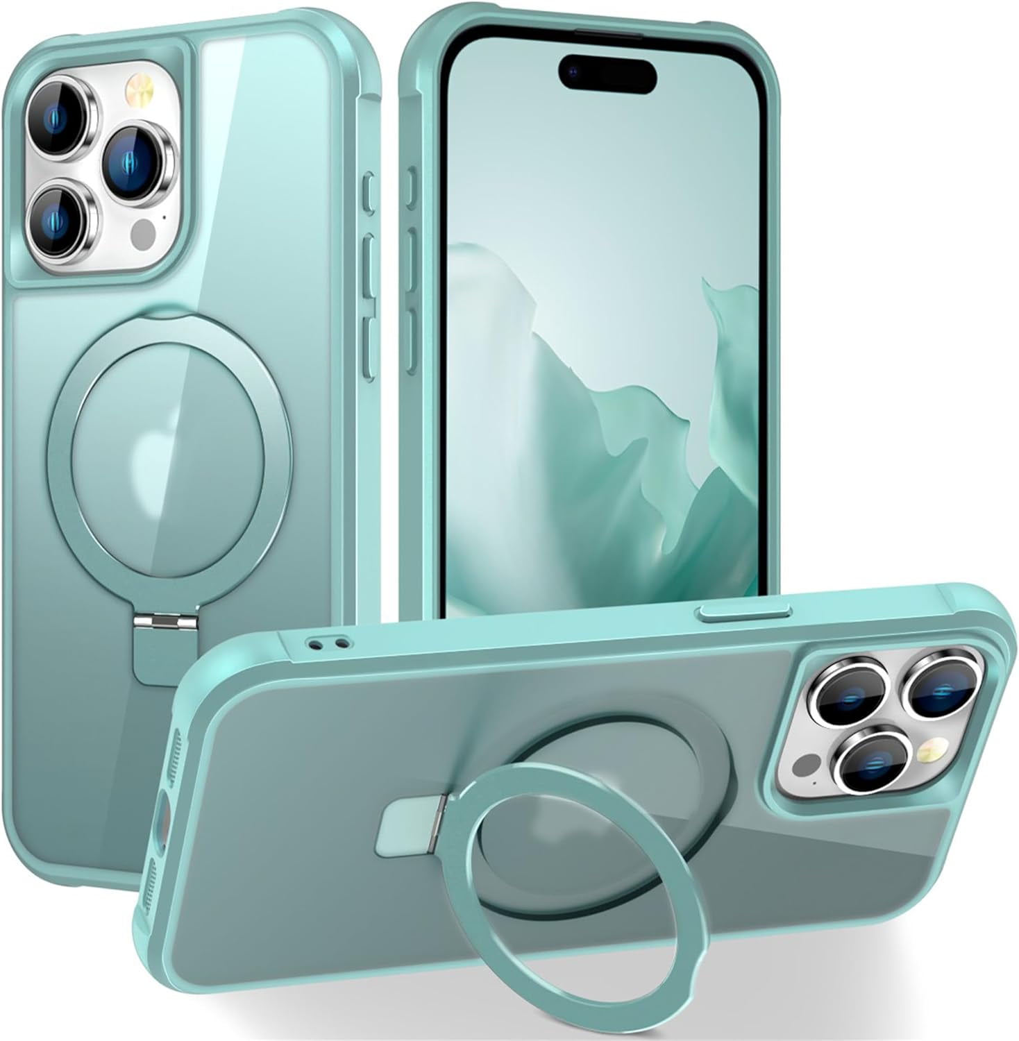 for iPhone 14 Pro Max Case with Invisible Ring Stand Translucent iPhone ...