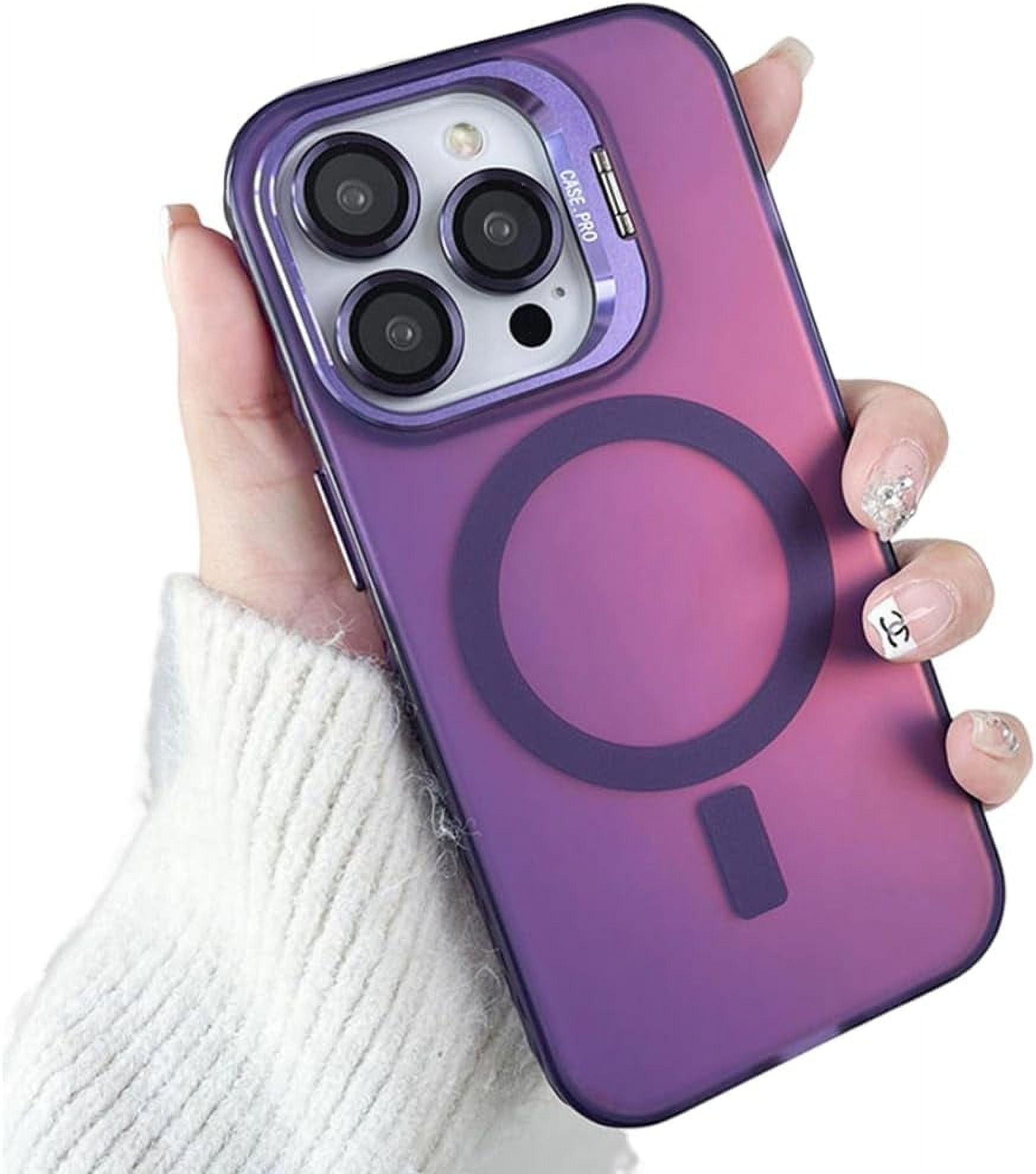 for iPhone 14 Pro Max Case Invisible Stand Military-Grade Holographic ...