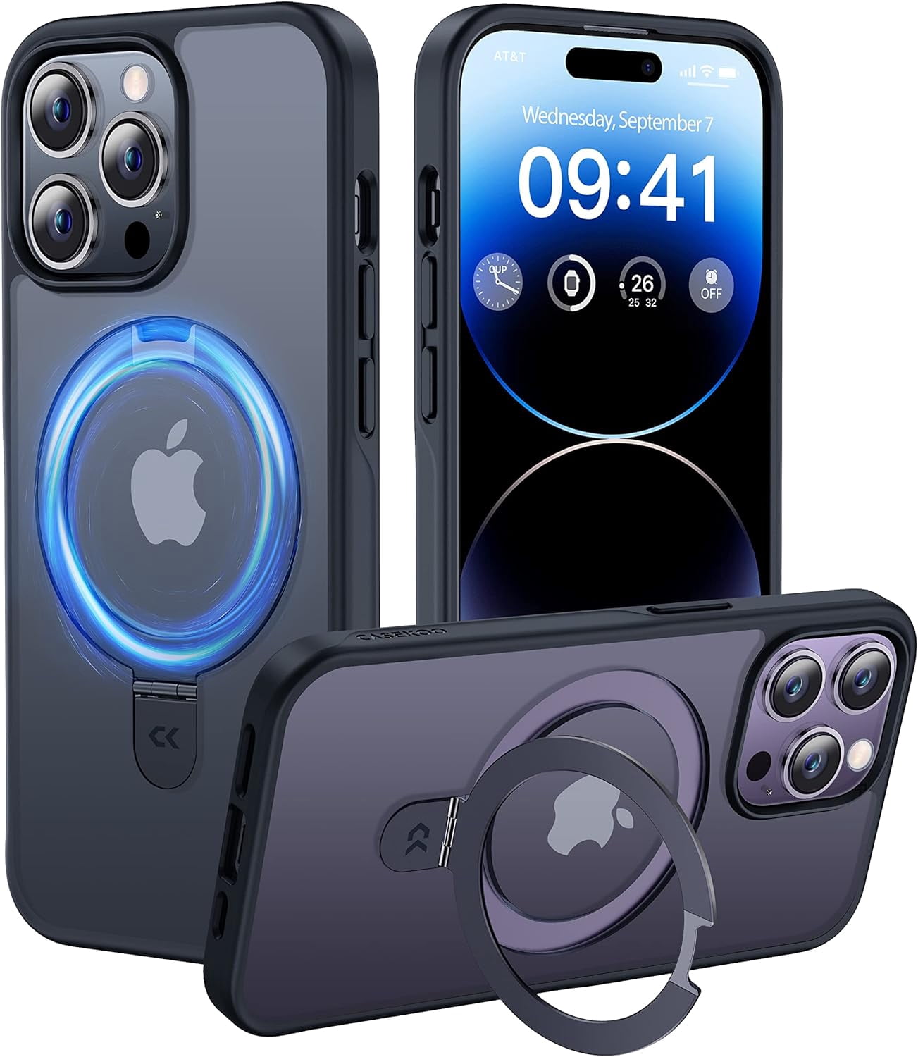 for iPhone 14 Pro Max Case with Magnetic Invisible Stand [Military Drop ...