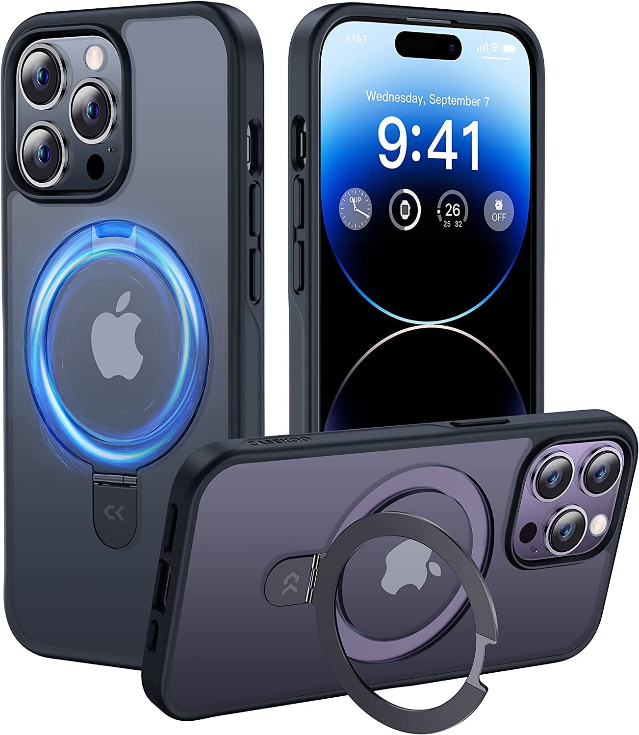 for iPhone 14 Pro Max Case with Magnetic Invisible Stand [Military Drop ...