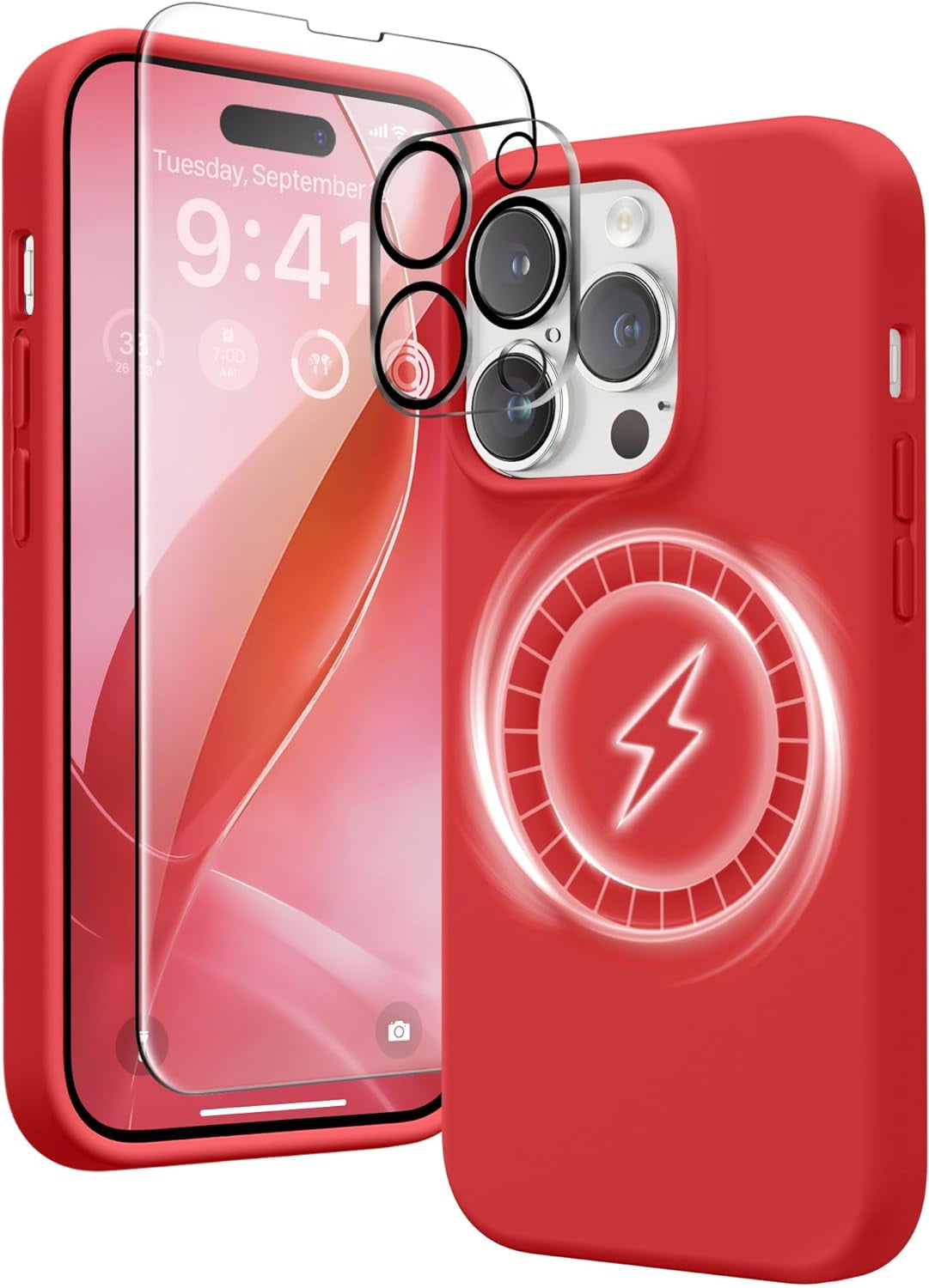 for iPhone 14 Pro Max Case Silicone, Compatible with MagSafe, with 2X ...