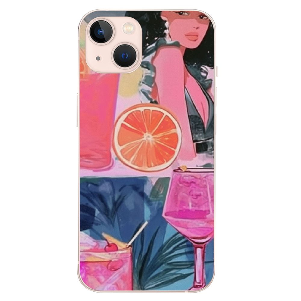 iPhone 14 Pro Max Cocktail Palm Tree & Pink Bow Case - Walmart.com