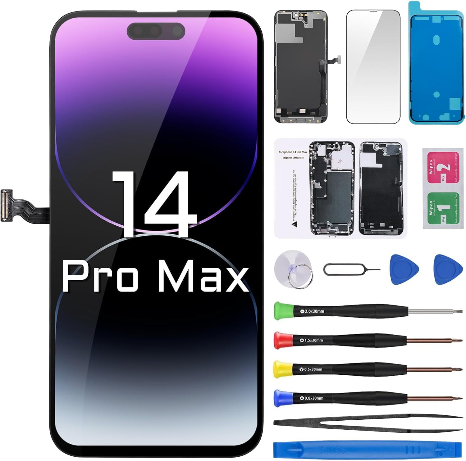 for iPhone 14 Pro Max Screen Replacement 6.7" LCD Display Digitizer 3D ...