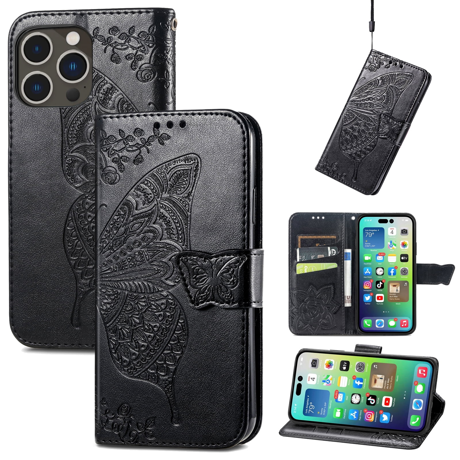 iPhone 14 Pro Wallet Case,TECH CIRCLE Folio Flip Case Magnetic Closure ...