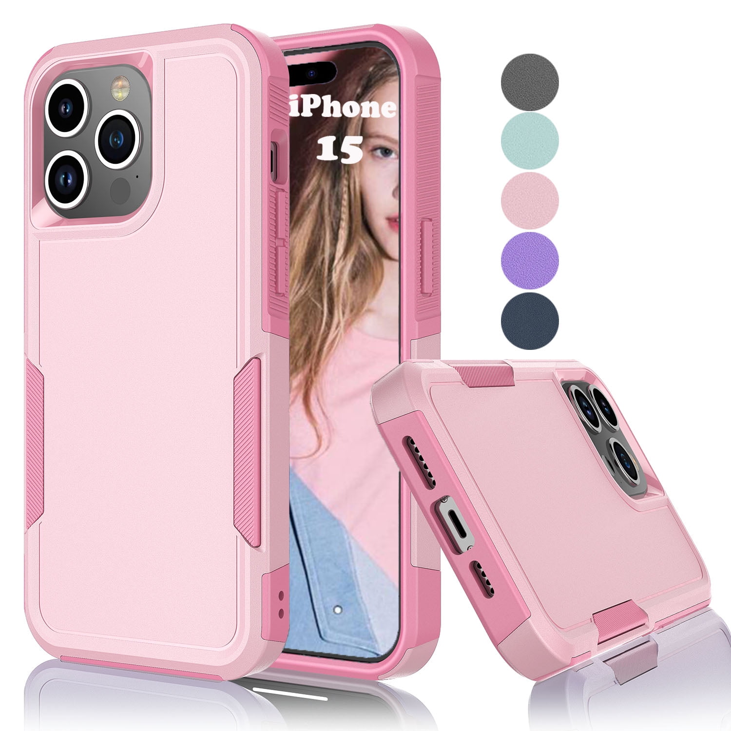 iPhone 15 Cases ,Sturdy Phone Case for Apple iPhone 15 6.1", Tekcoo ...