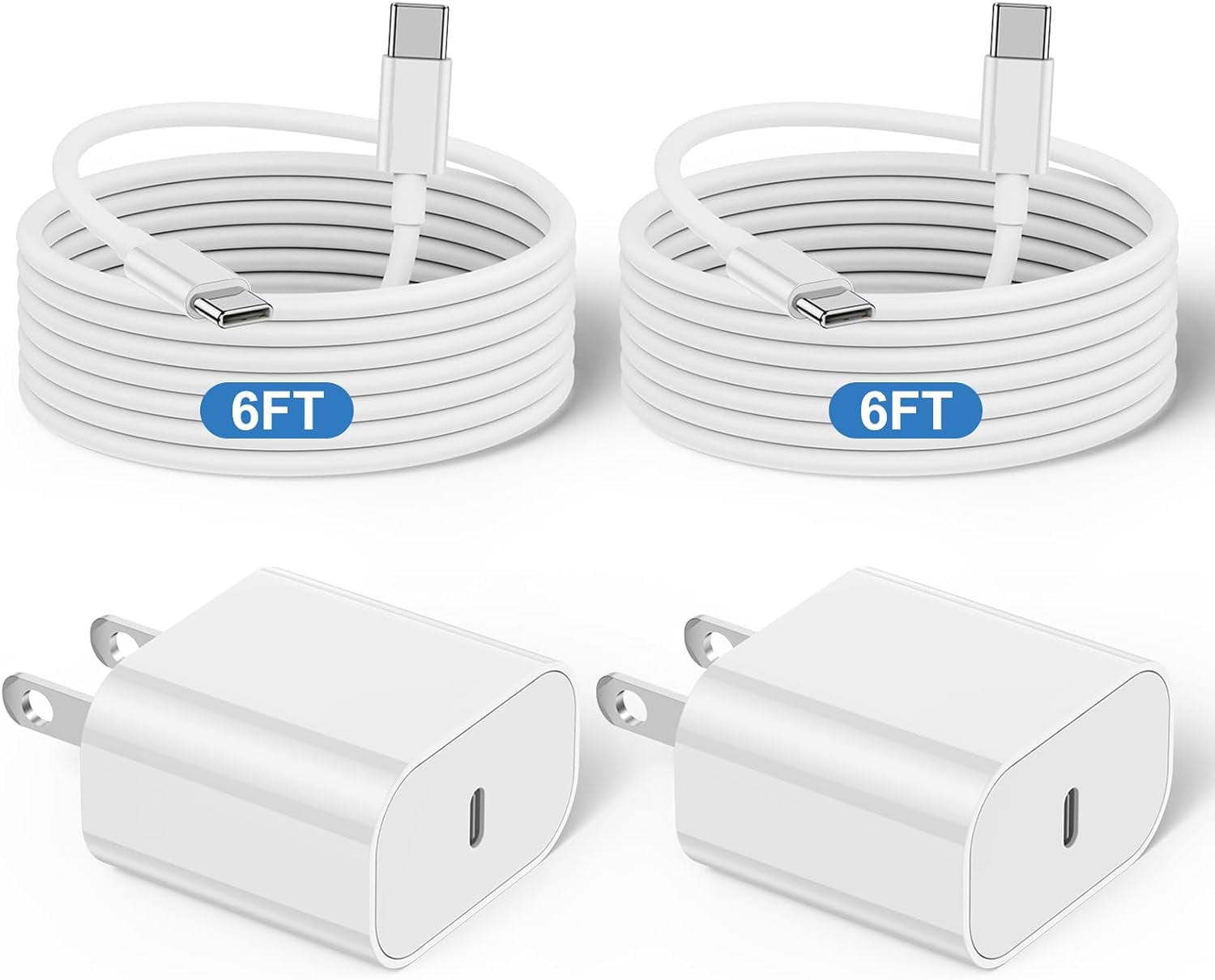 Apple iPhone 15 Charger, 20W USB C Fast Charging Block, 6ft Type C ...