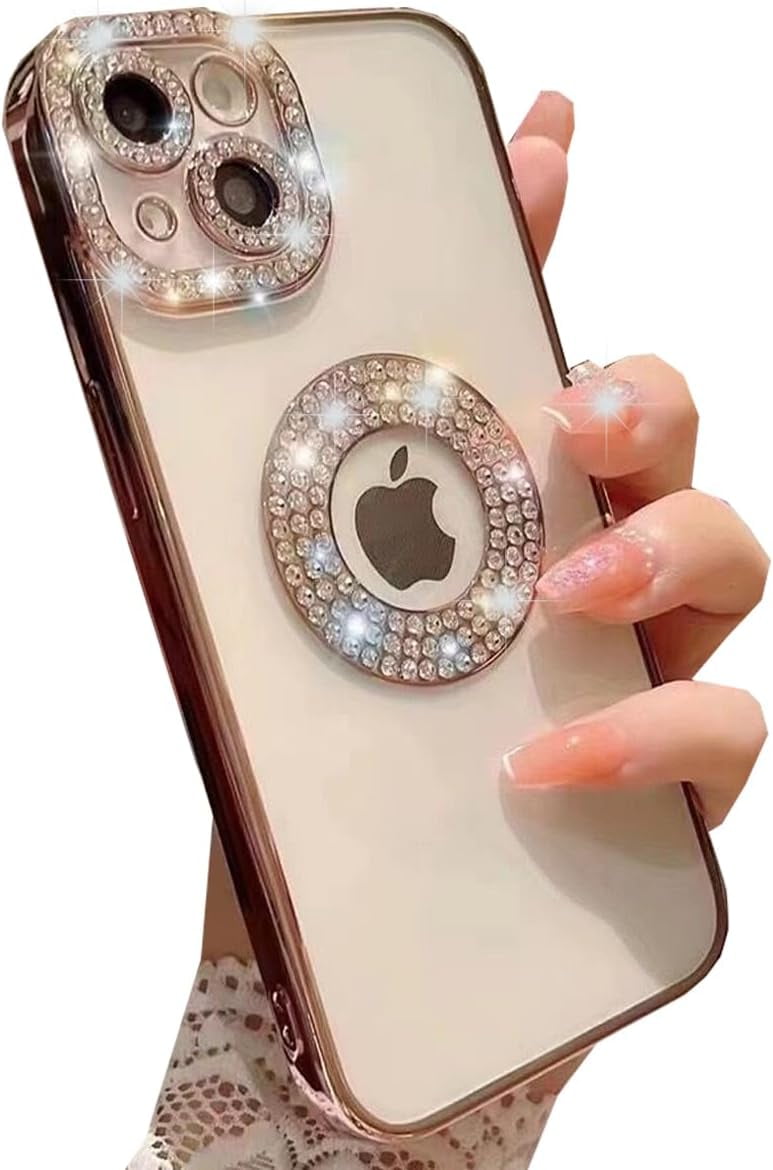 for iPhone 15 Clear Glitter Case, Cute Luxury Bling Sparkle Shiny ...
