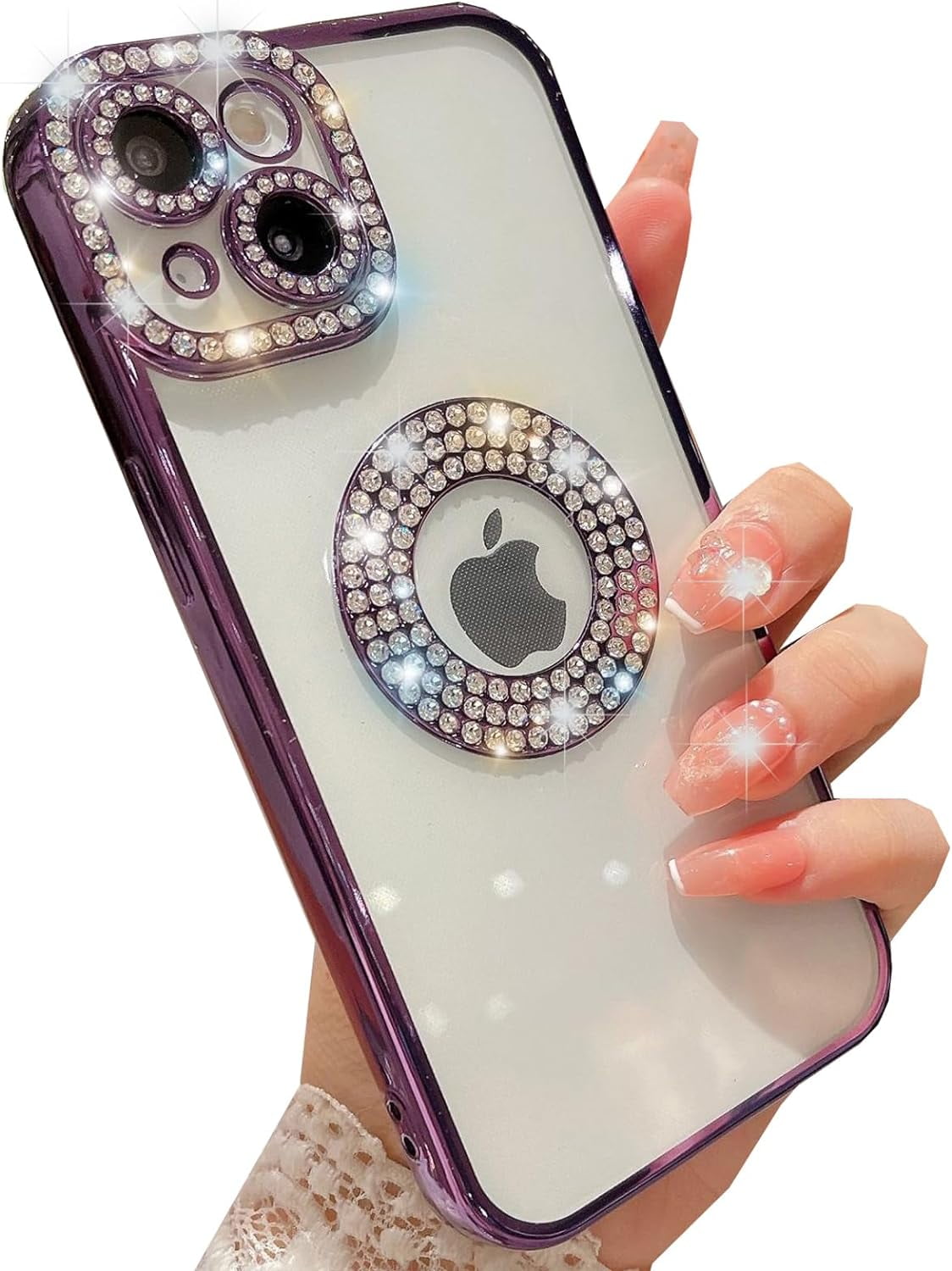 for iPhone 15 Clear Glitter Case, Cute Luxury Bling Sparkle Shiny ...