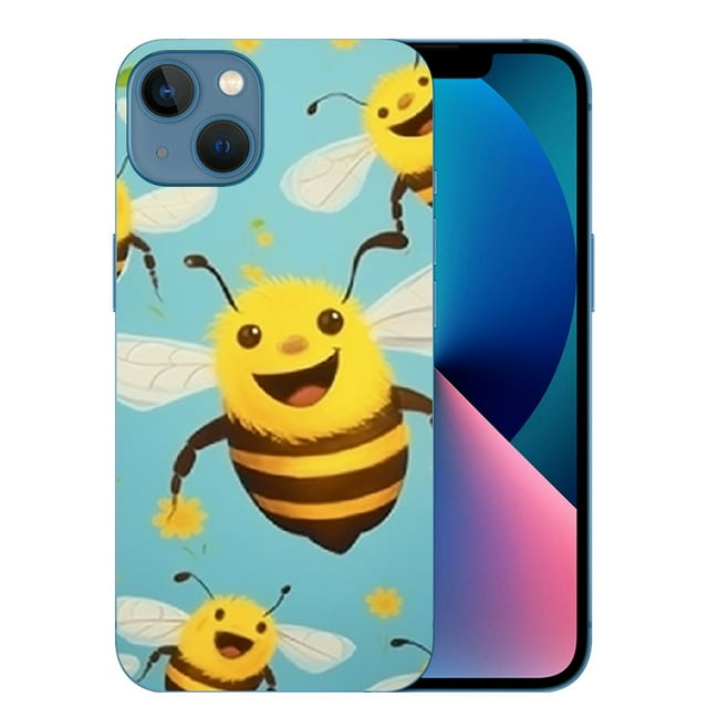 iPhone 15 Cute Bees, blue, yellow, bumblebee Case - Walmart.com