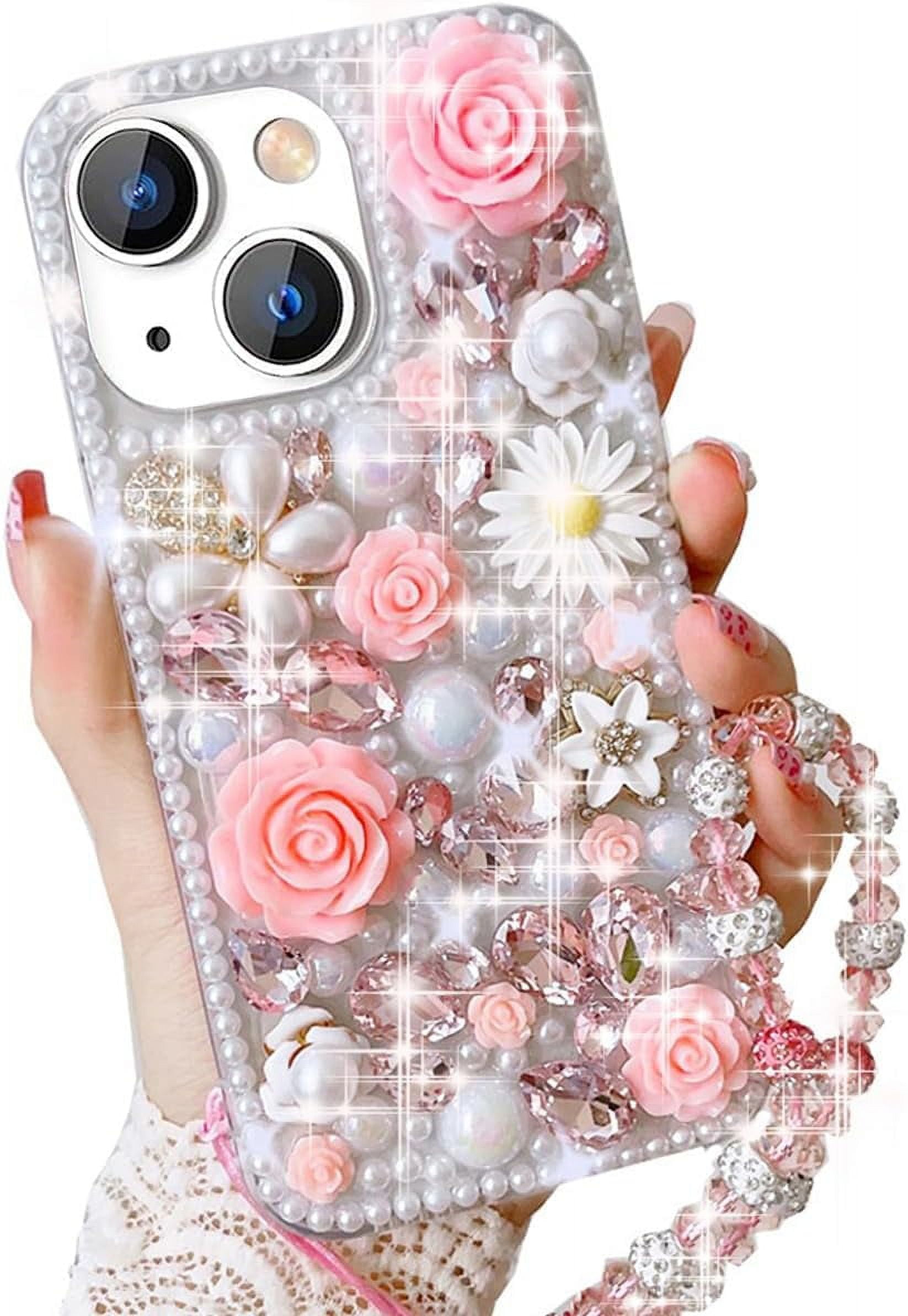 for iPhone 15 Glitter Bling Case, Cute Luxury 3D Crystal Rhinestone ...