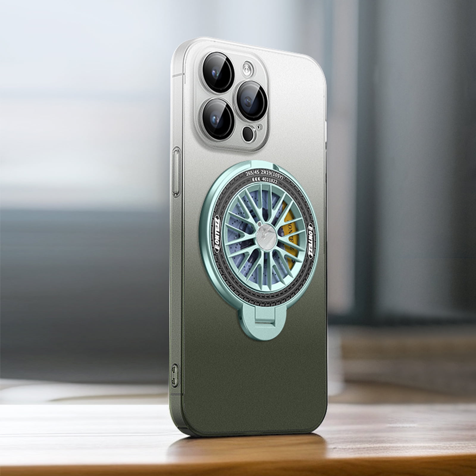 for iPhone 15 Gradient Case with Full Camera Lens Protector, [Rotating ...