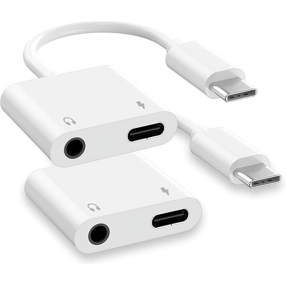 iPhone 15 Headphone Adapter,2Pack 2 in 1 USB C to 3.5mm Aux Jack Audio ...