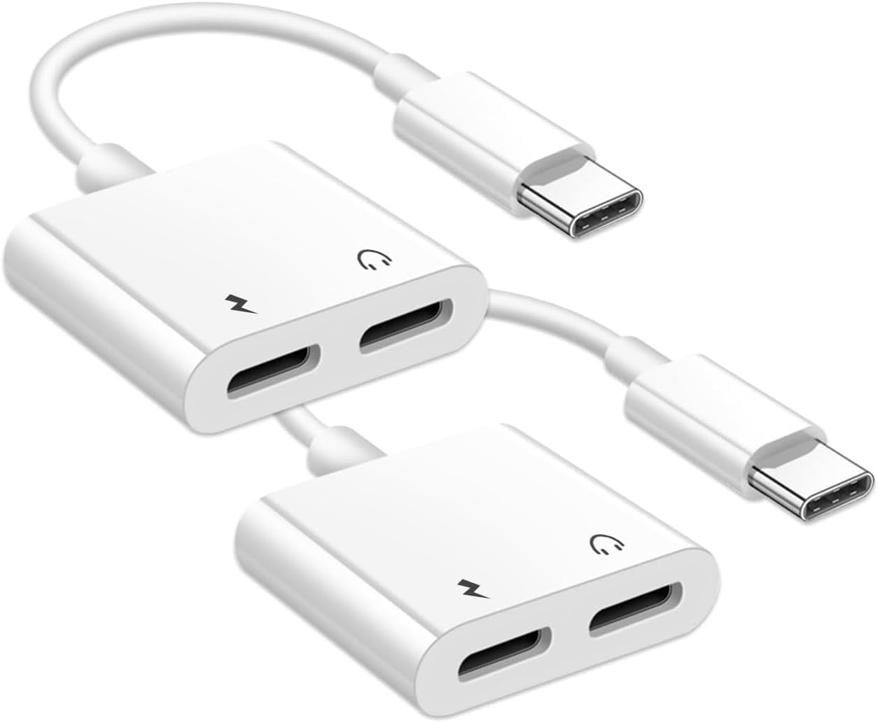 iPhone 15 Headphone Adapter,2Pack USB C to USB C Headphone and Charger ...