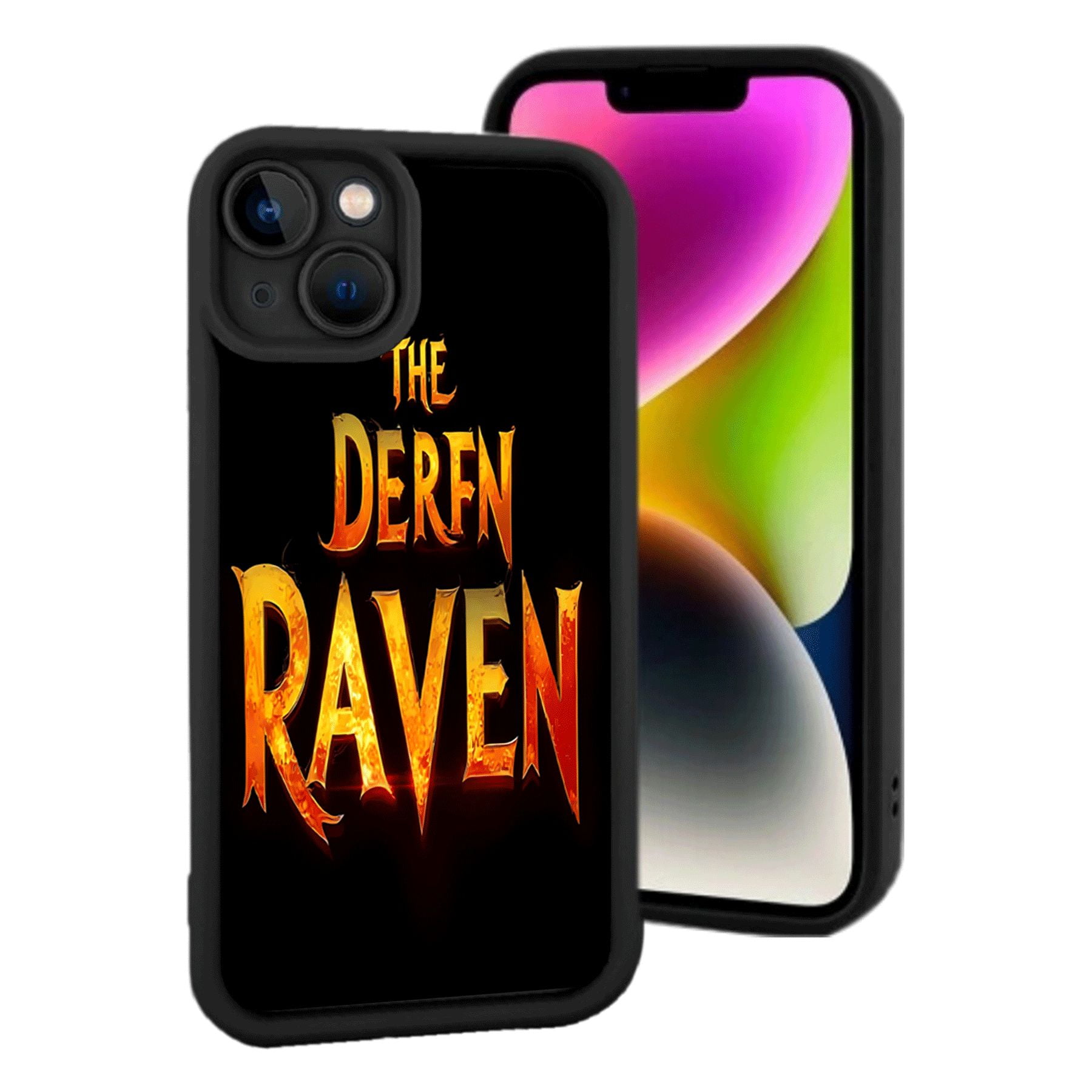 iPhone 15 Lightweight Case - Bold ' THE DERF N ' Design in Fiery Orange ...