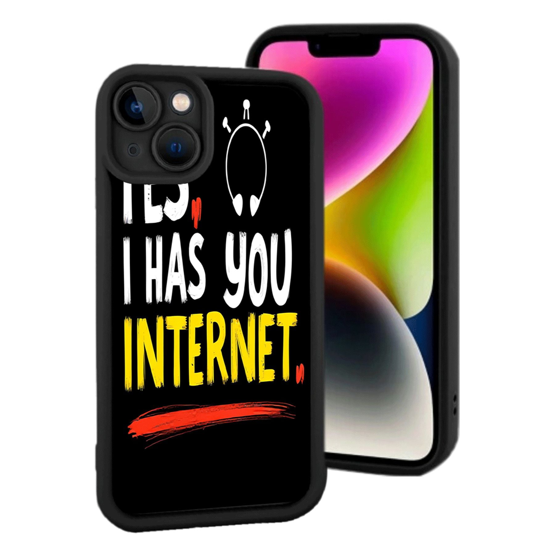 iPhone 15 Lightweight Case - Bold " YES I YOU INTERNET " Text ...