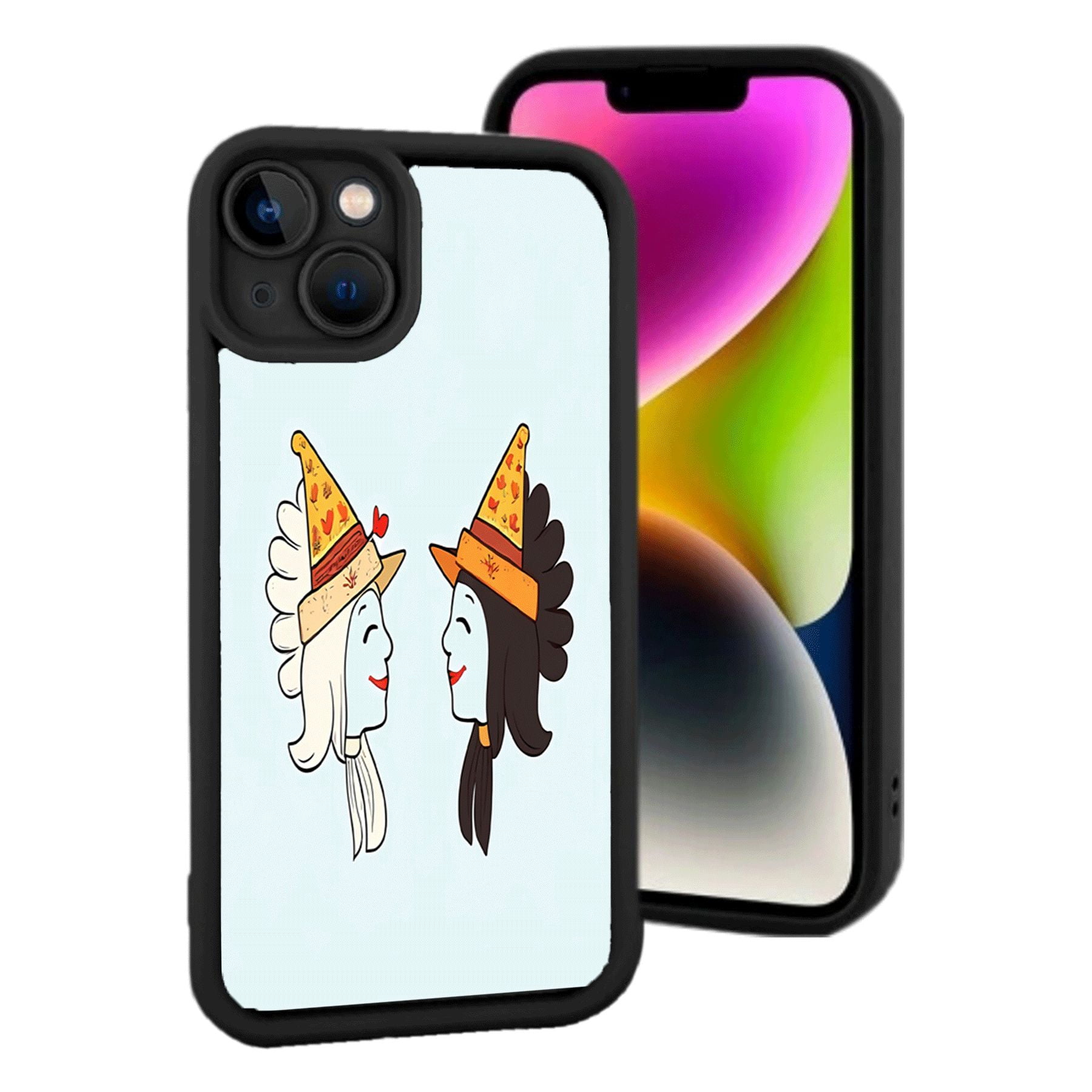 iPhone 15 Lightweight Case - Cartoon Characters in Party Hats Smiling ...