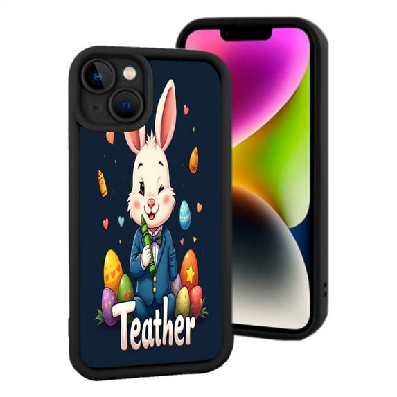 iPhone 15 Lightweight Case - Cartoon Rabbit in Blue Suit with Colorful ...