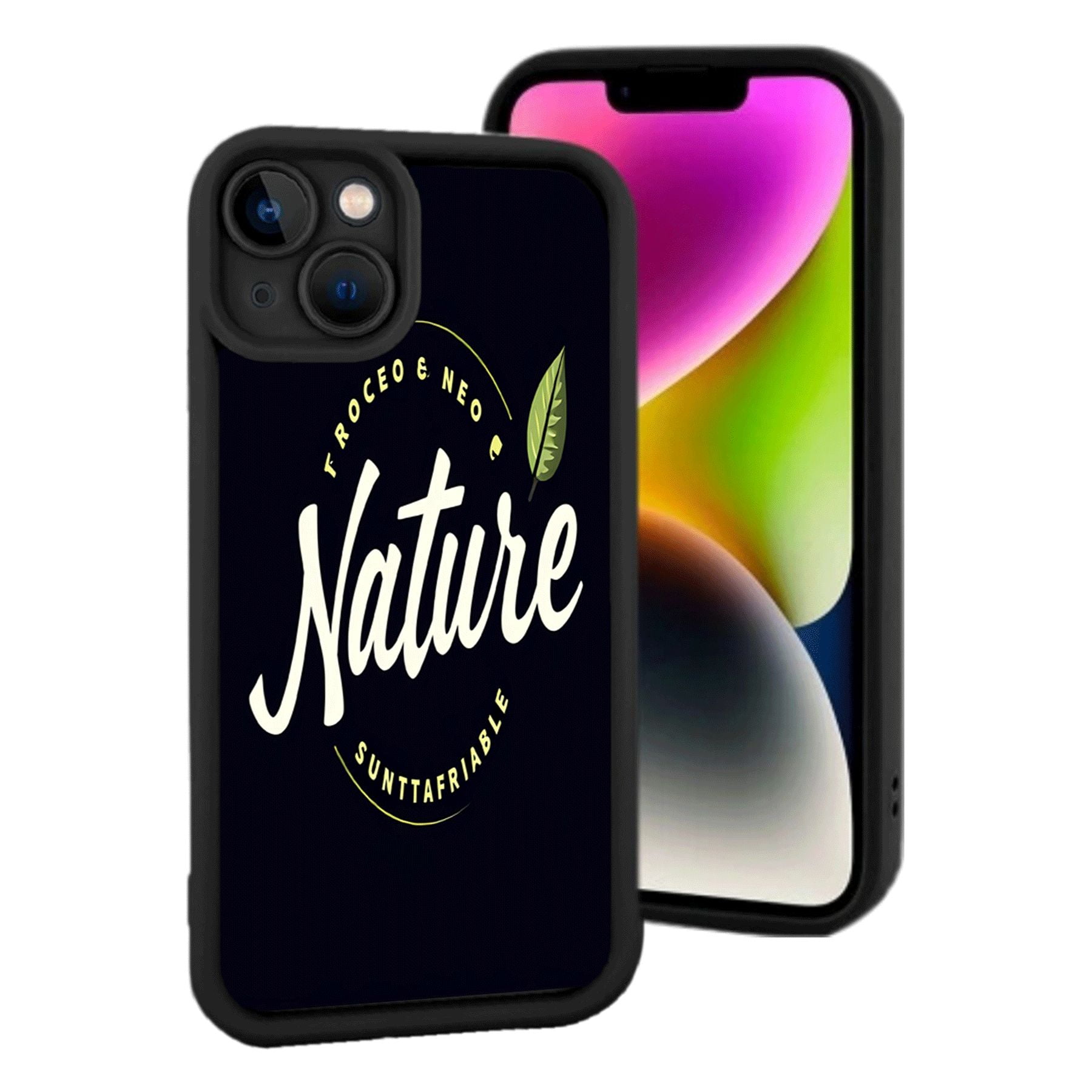 iPhone 15 Lightweight Case - Elegant Cursive ' Nature ' Design with ...