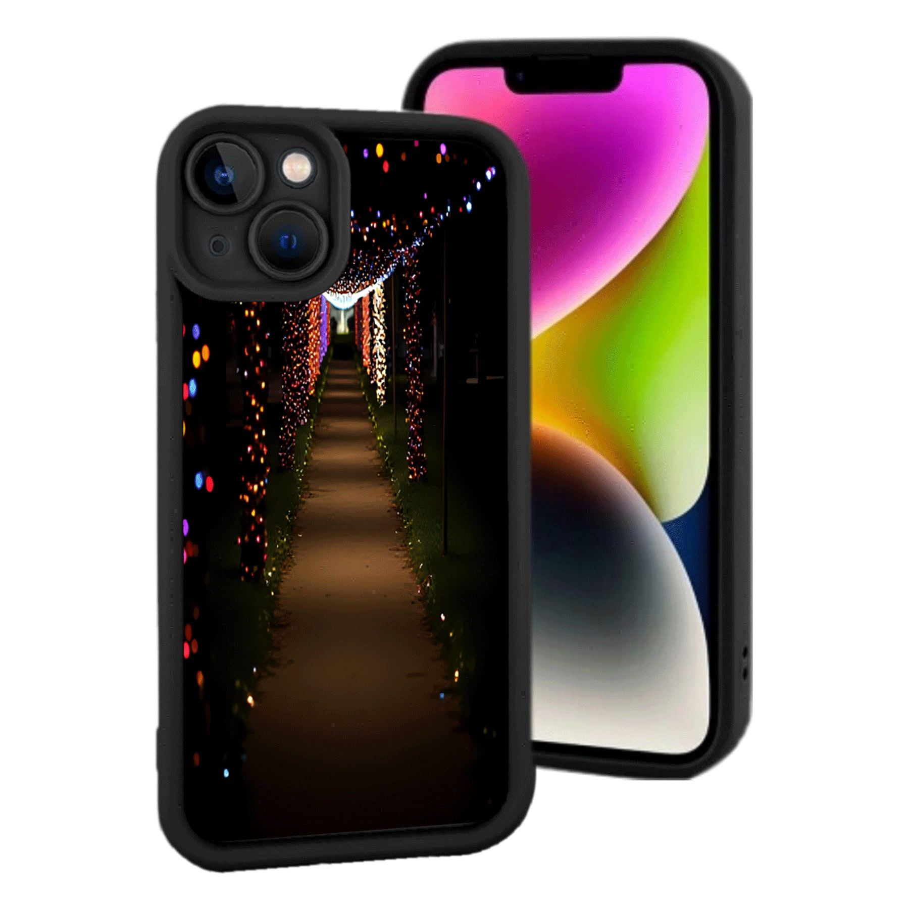 iPhone 15 Lightweight Case - Nighttime Pathway Design with Colorful ...