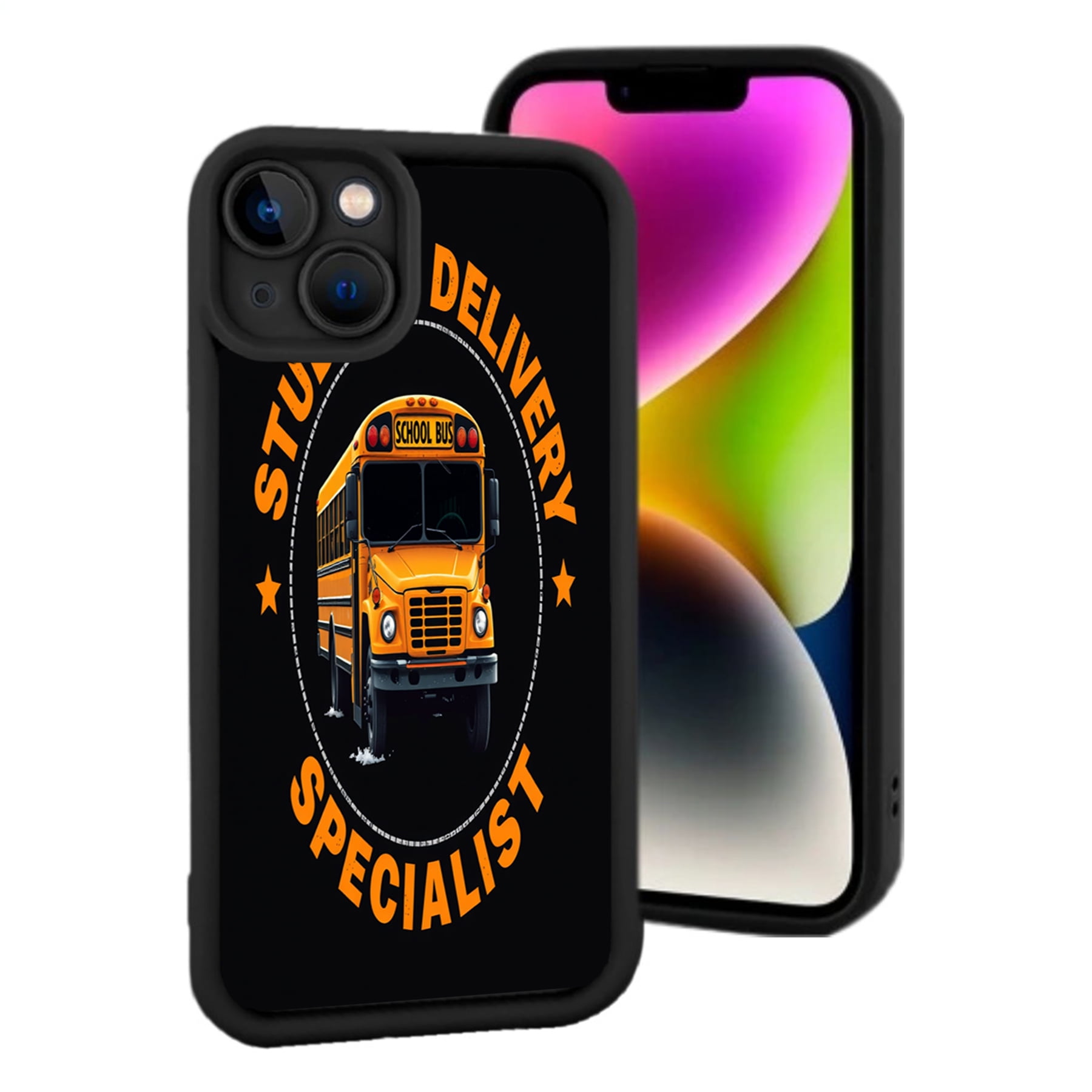 iPhone 15 Lightweight Case - Orange School Bus Design with ' STUDY ...