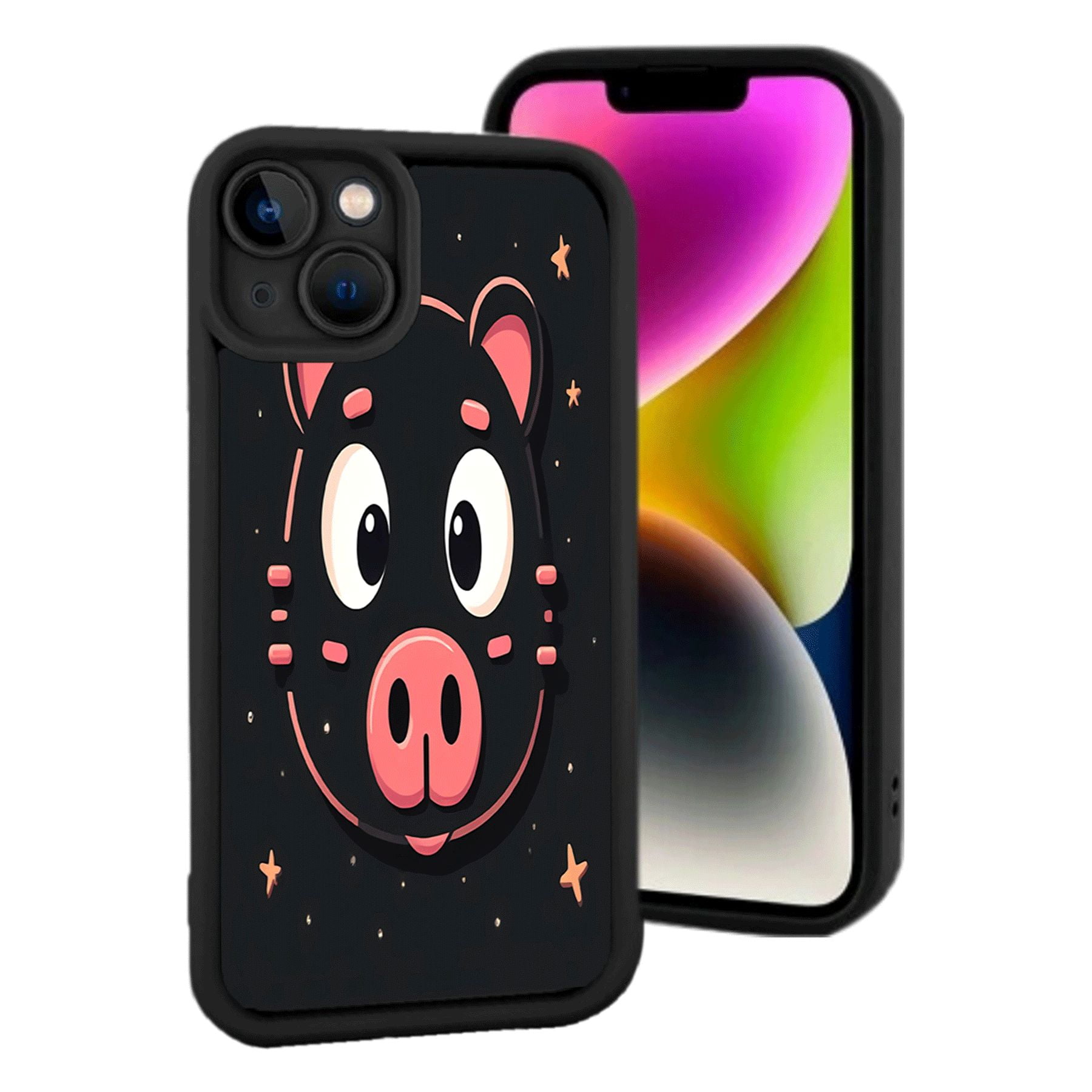 iPhone 15 Lightweight Phone Case - Cute Cartoon Pig Face Design with ...