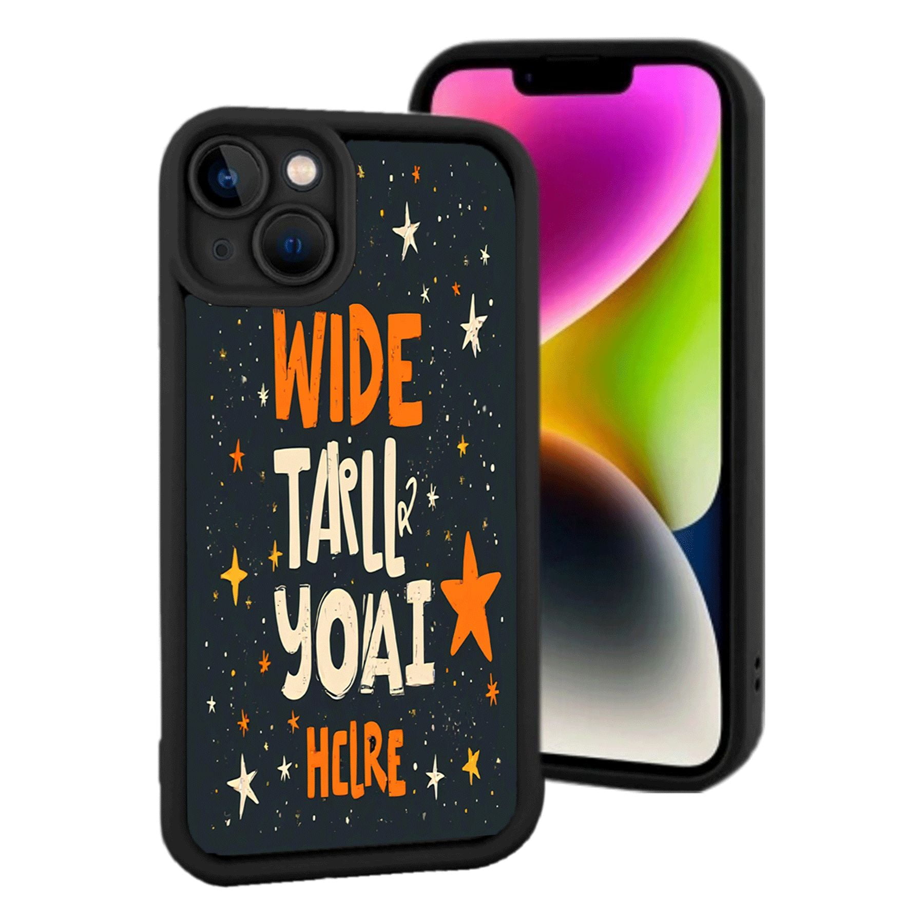 iPhone 15 Lightweight Phone Case - Starry Night Design with Bold ' WIDE ...