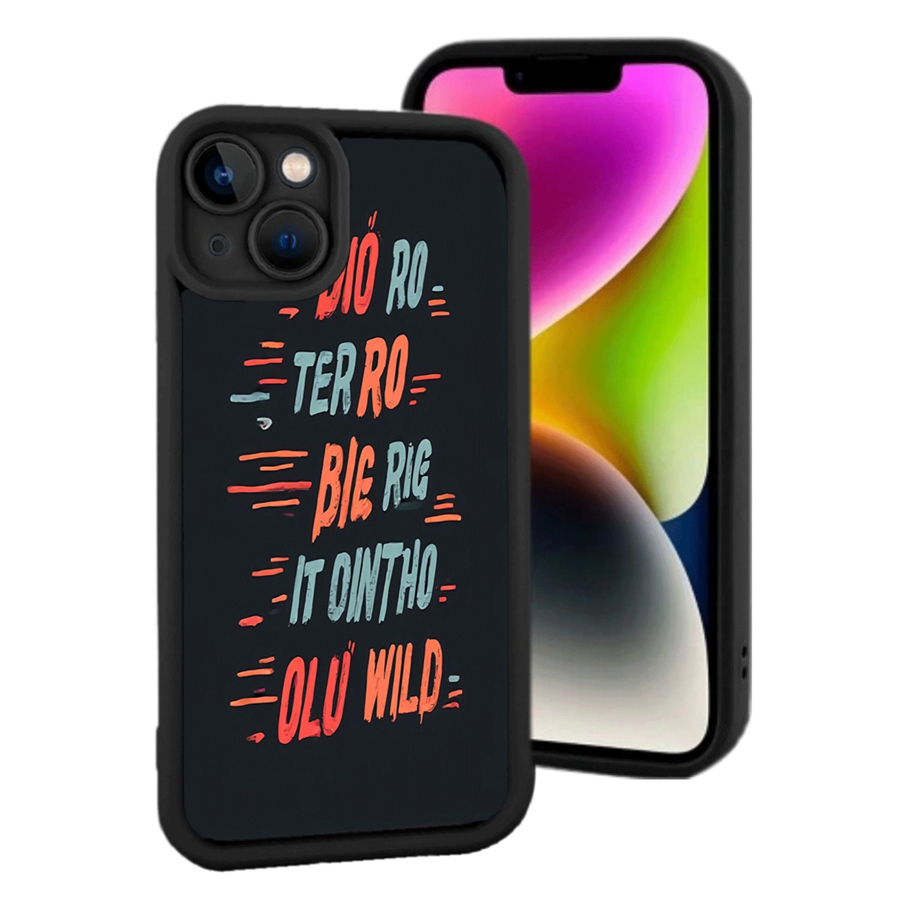 iPhone 15 Lightweight Yellowing Resistant Case - Bold Graffiti Text ...
