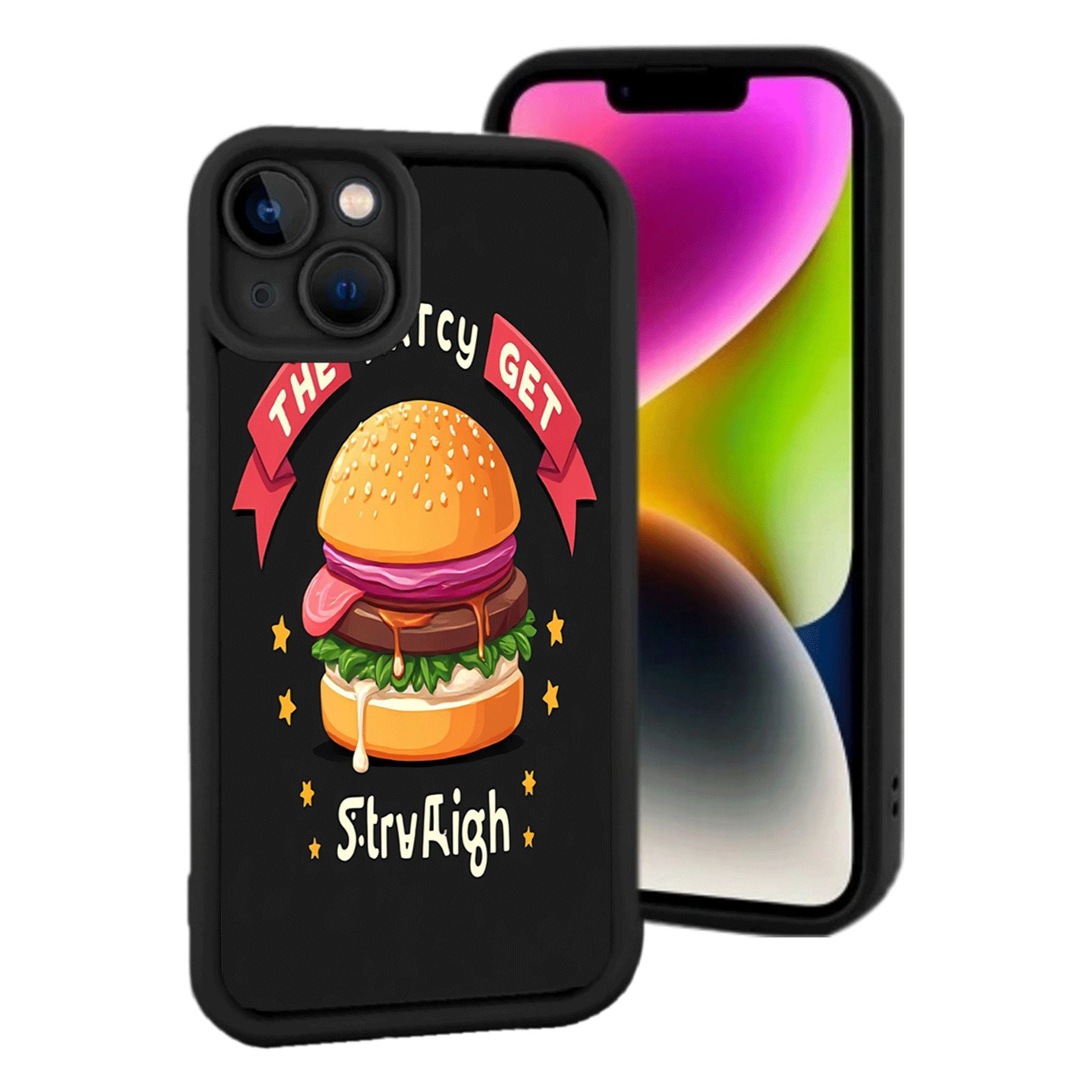iPhone 15 Lightweight Yellowing Resistant Case - Fun Hamburger Cartoon ...