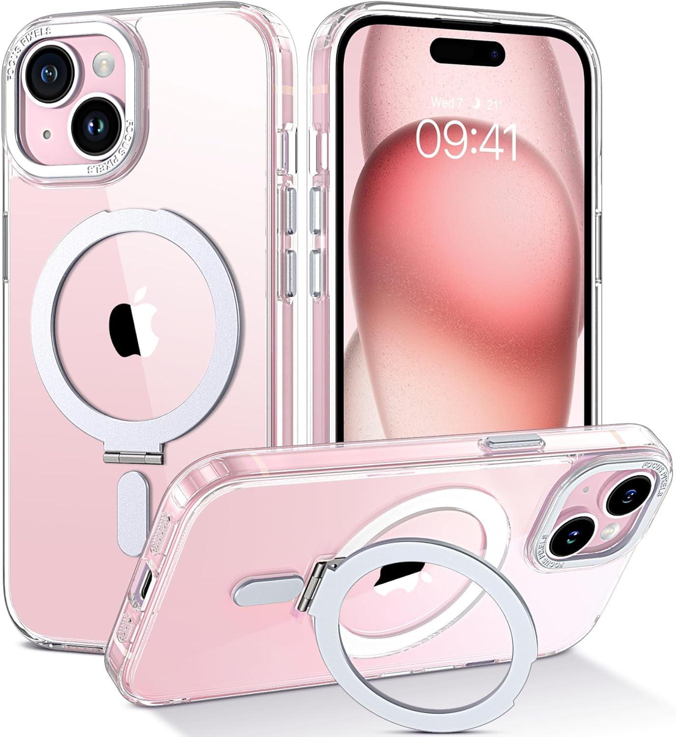 for iPhone 15 Magnetic Case with Invisible Stand [Compatible with ...