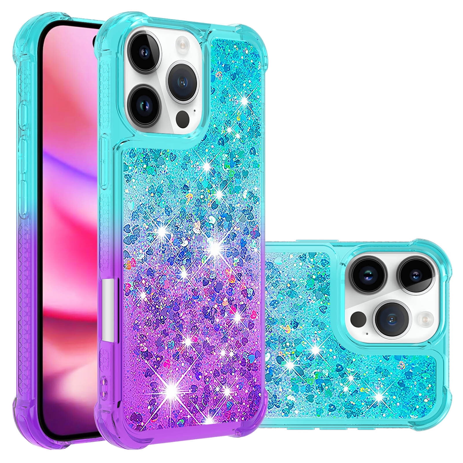 iPhone 15 PRO MAX Case, Liquid Glitter Funny Bling Shiny Crystal ...